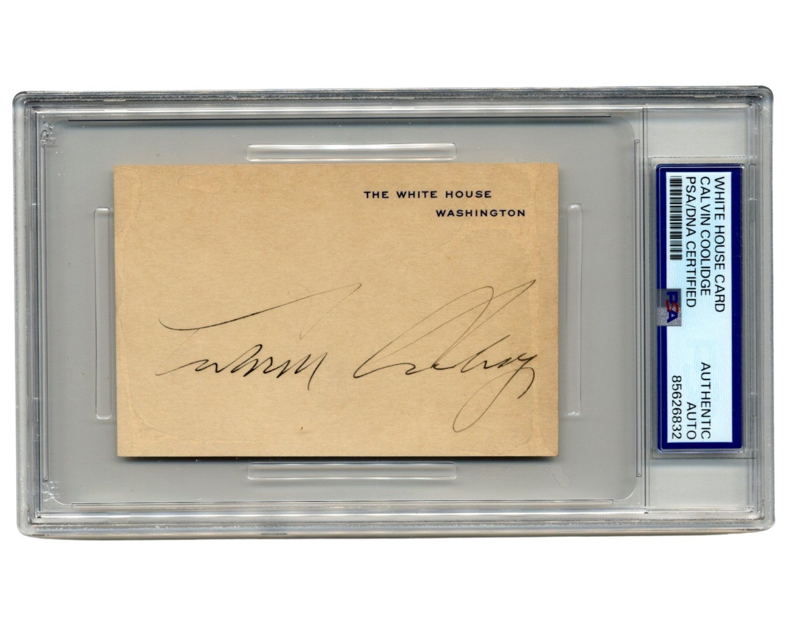 President Calvin Coolidge Signed White House Card PSA Auto – H.A.G.