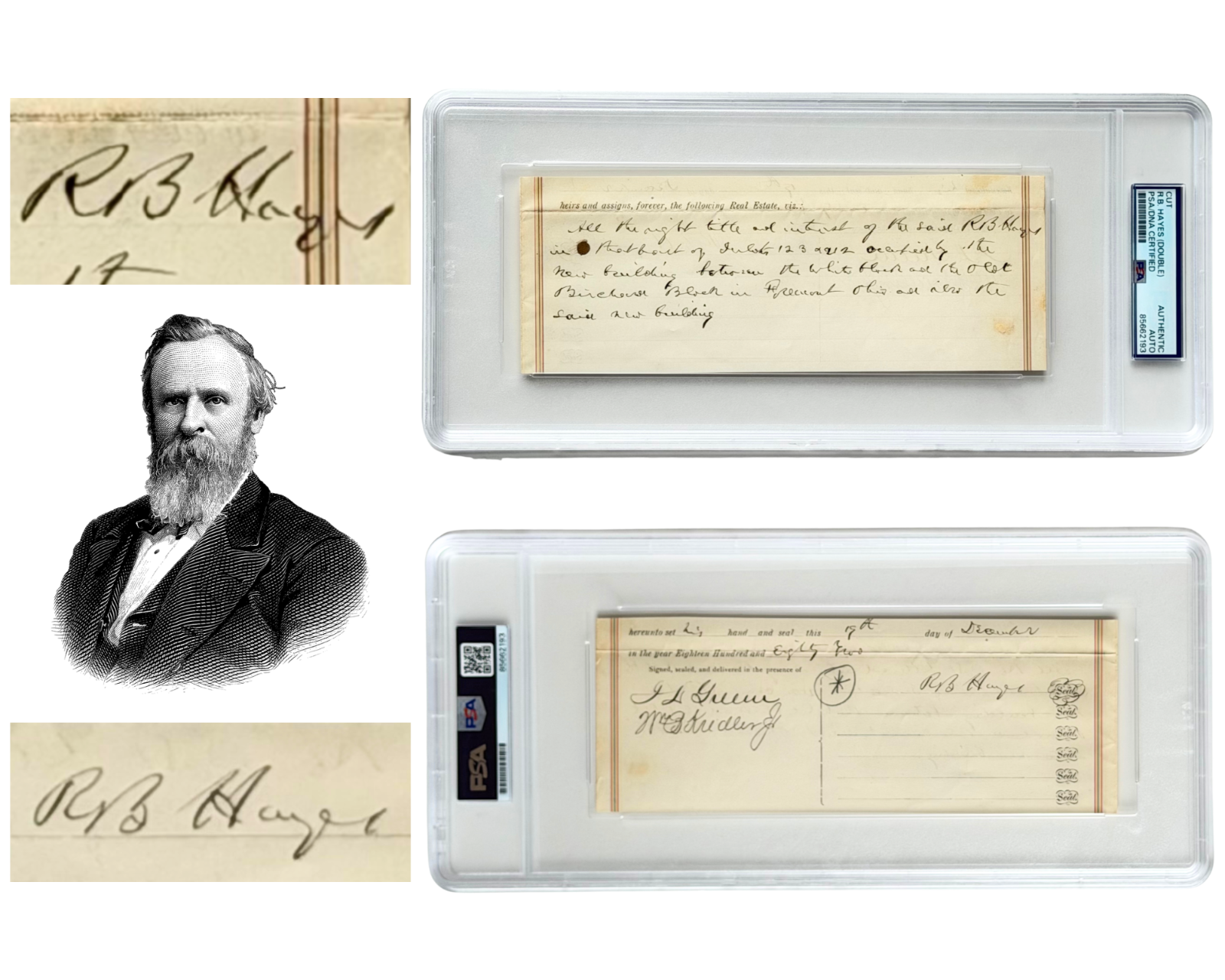 President Rutherford B. Hayes Twice Signed Deed Document w/ 40+ Words ...