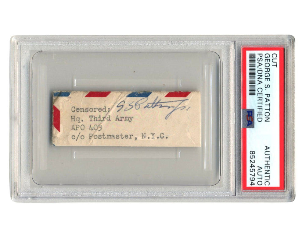 General George S. Patton Signed WWII Envelope Cut PSA Autograph – H.A.G.