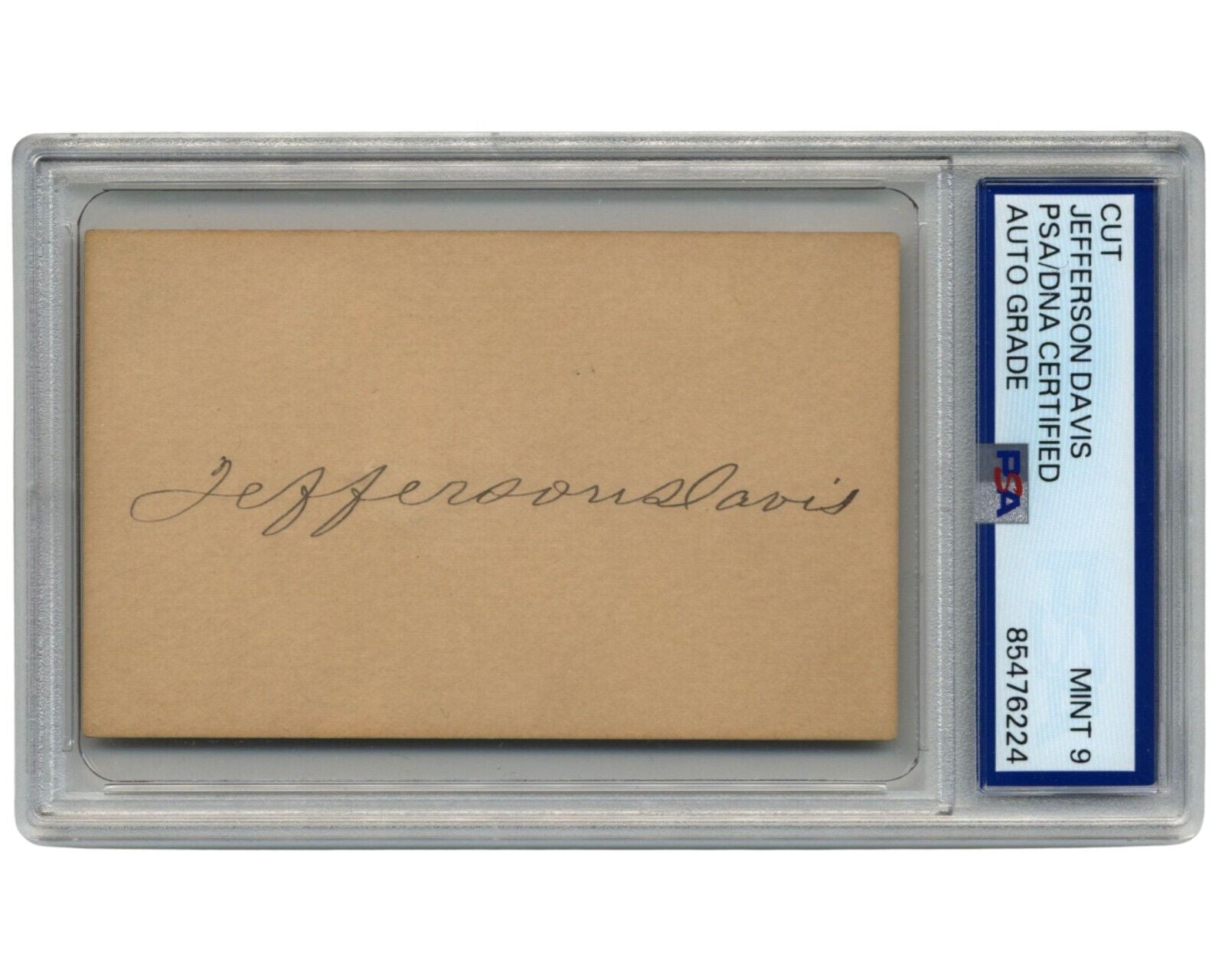 Confederate President JEFFERSON DAVIS Gorgeous Signed Cut PSA Mint 9 ...