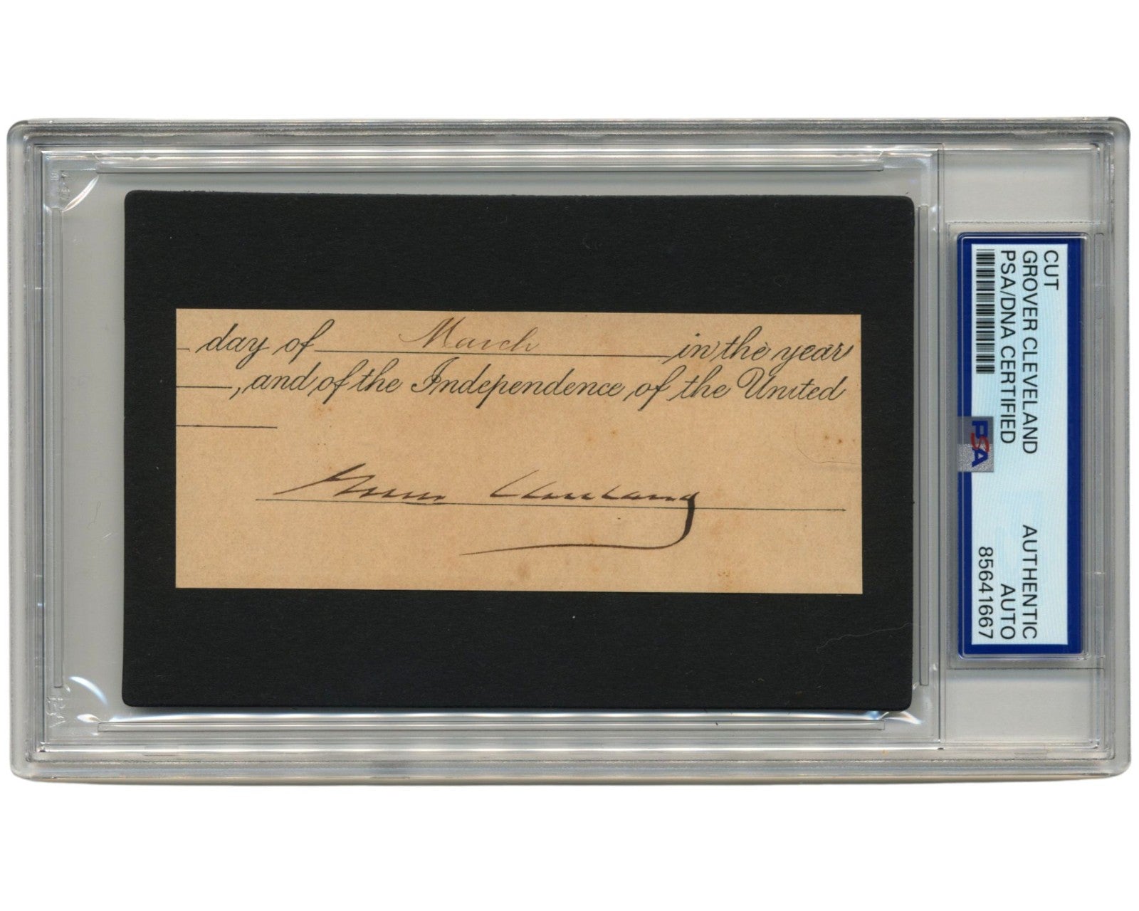 President Grover Cleveland Bold Signed Cut Signature PSA Auto – H.A.G.