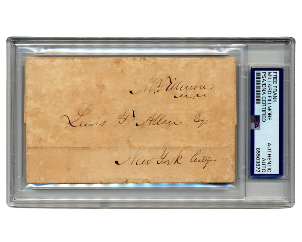 President Millard Fillmore Signed Free Frank To NYC! PSA - Stunning Ex ...
