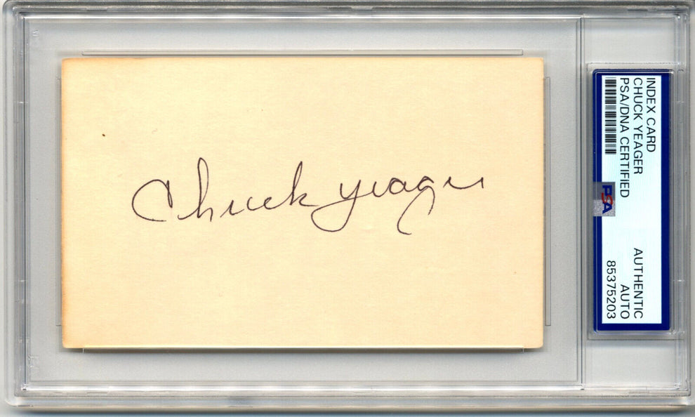 CHUCK YEAGER SIGNED CUT SIGNATURE PSA/DNA WWII AVIATOR & BRIG. GENERAL ...